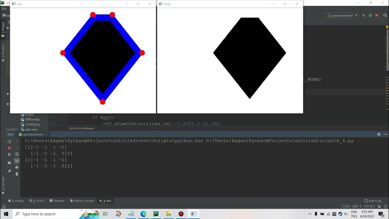Görüntü Işleme Ile Contour Tespiti Contour Detectionopencv Python Youtube