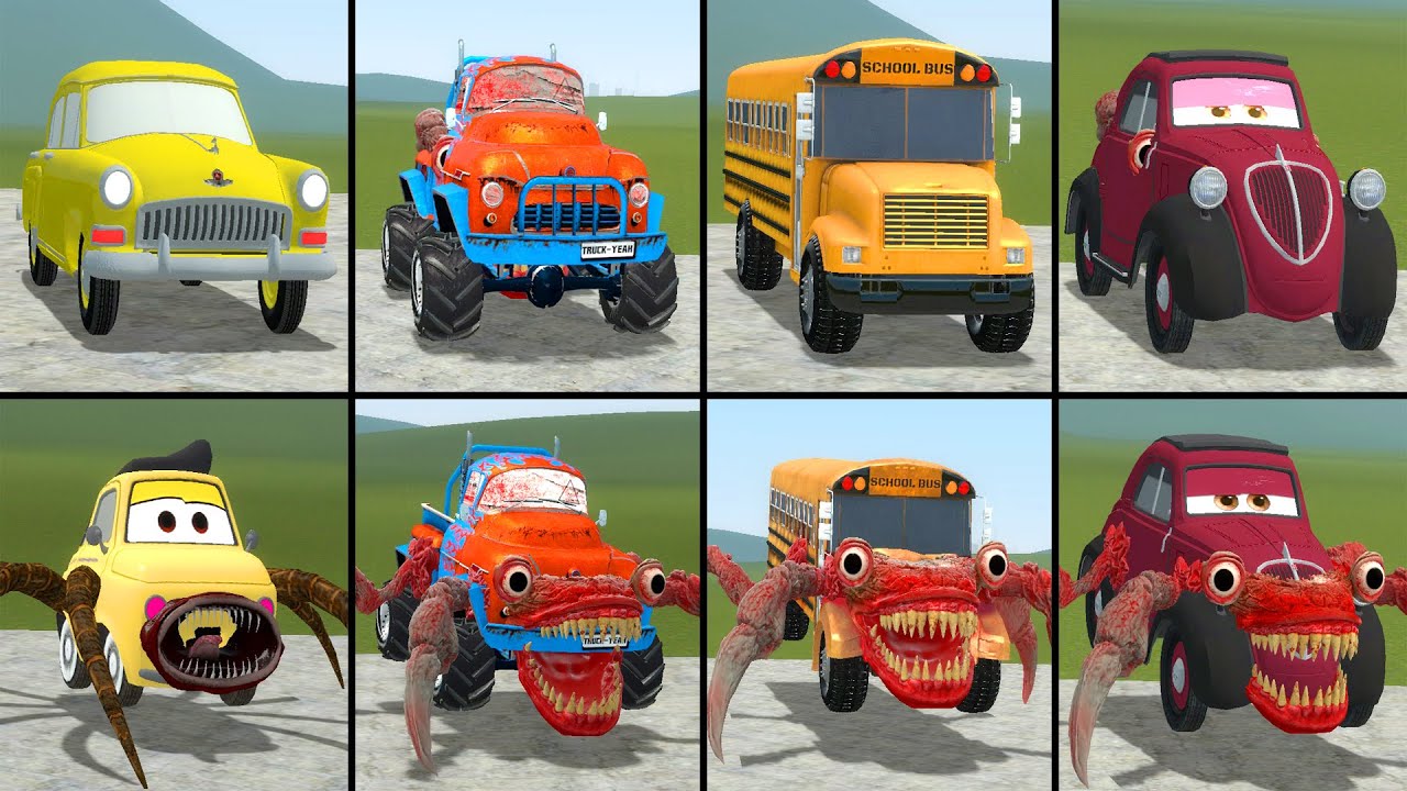 OLD AND NEW UPDATE: LUIGI CAR EATER, TRUCK YEAH EATER, SCHOOL BUS EATER ...