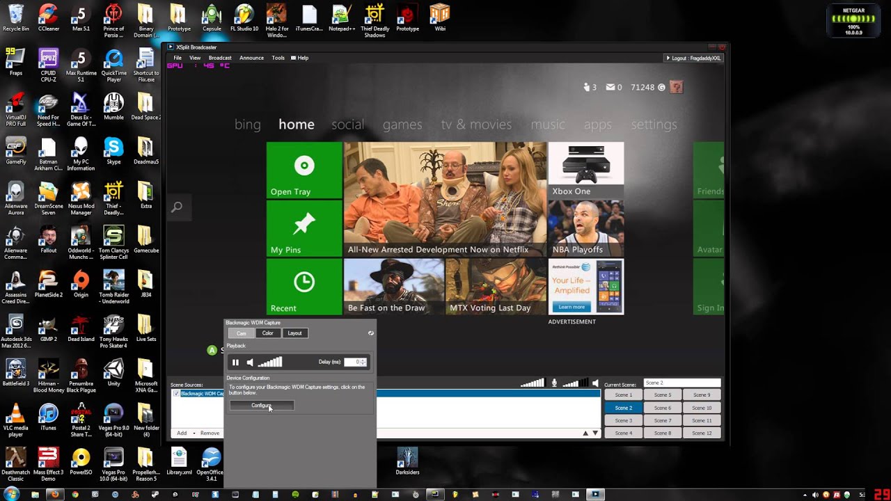 Getting Started with Streaming Black Magic Intensity Pro and XSplit - YouTube