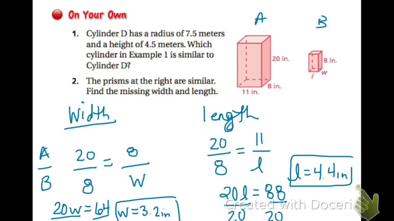 Math 8.4 Surface Area & Volume of Similar Solids - YouTube