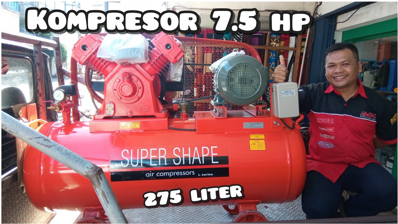 KOMPRESOR SUPER SHAPE 7.5HP - YouTube