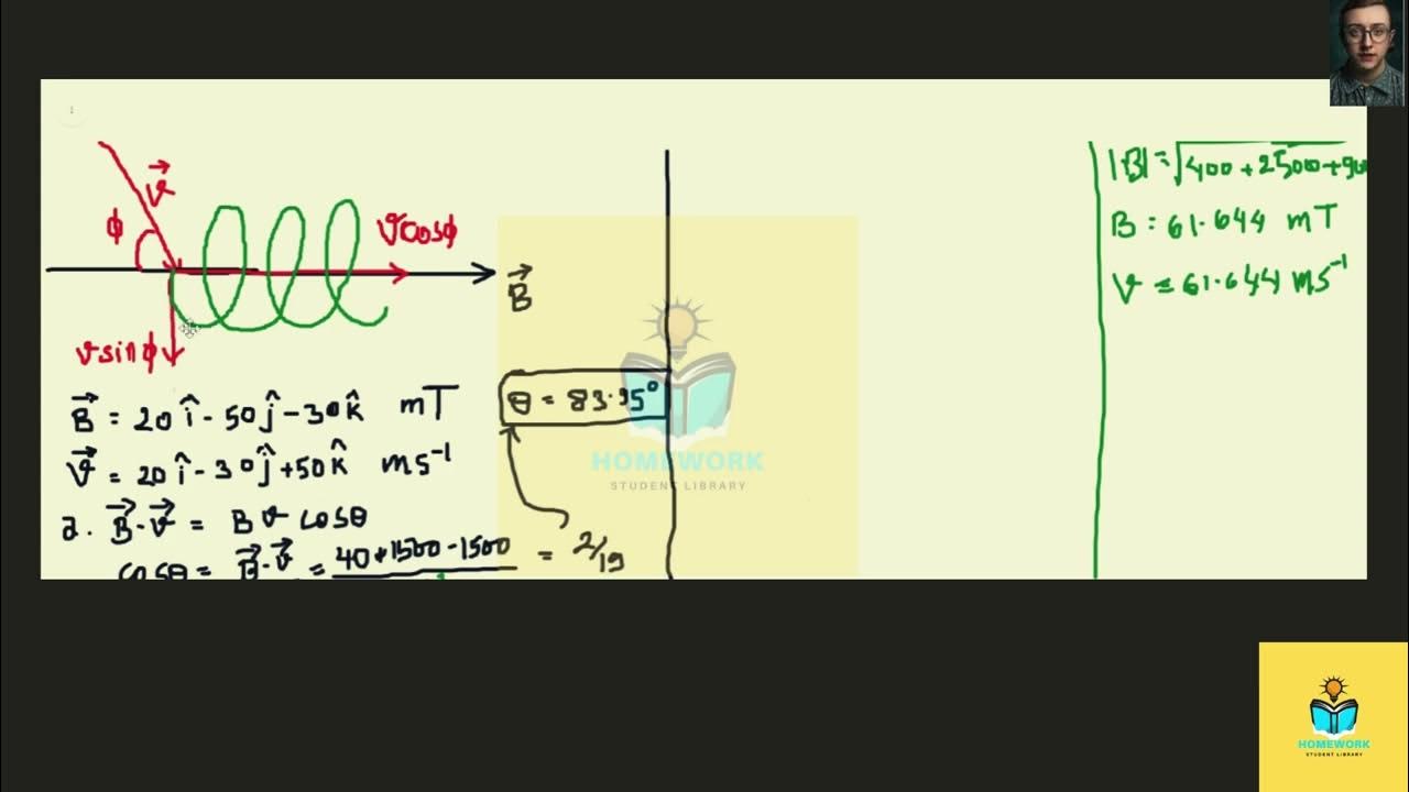 [Physics] An electron follows a helical path in a uniform magnetic field given by mT. At time t ...