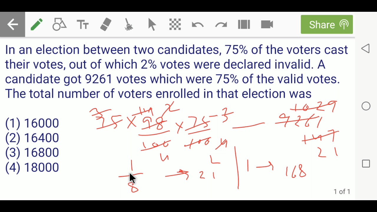 Percentage Type 10 ( Vote / Election Questions) - YouTube