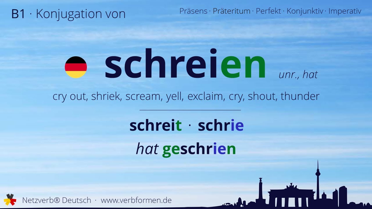 Conjugation Schreien 🔸 German verb in all tenses and forms | Conjugate ...