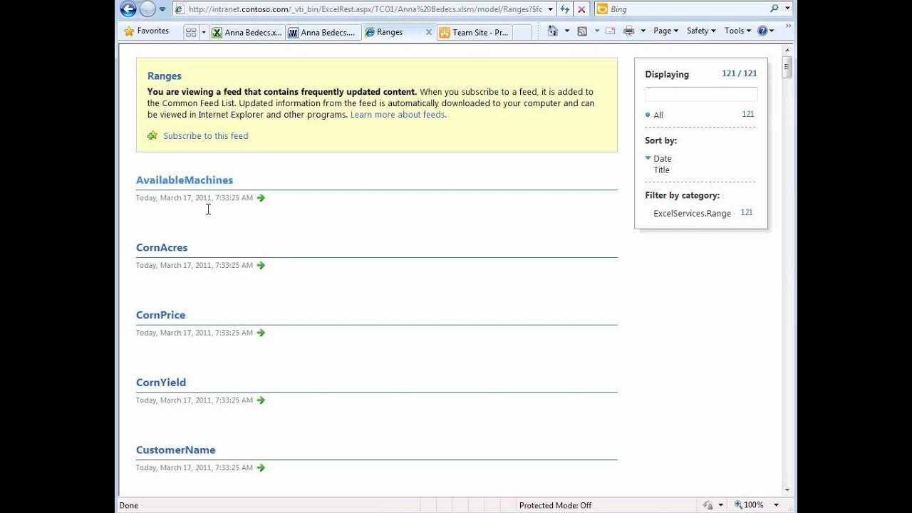 SharePoint: Using the Excel Services REST API to Access Excel Data in SharePoint Server 2010 ...