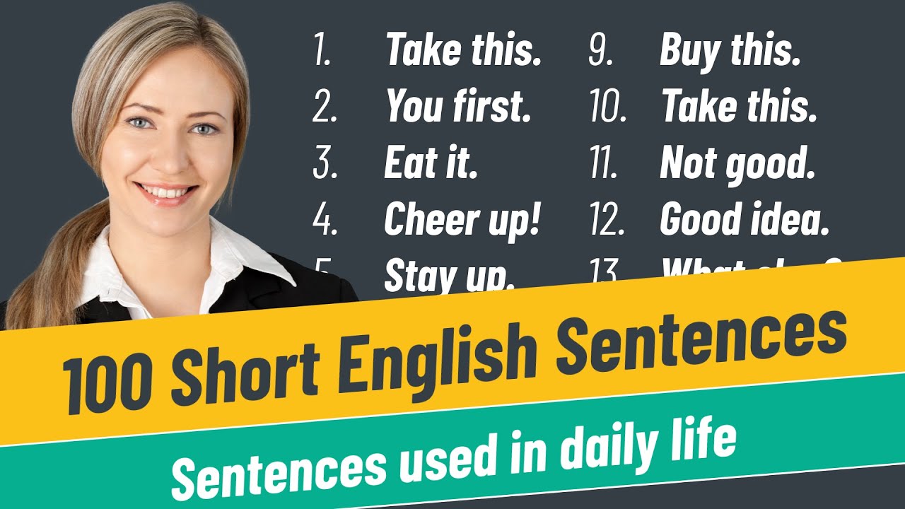 100 Short Sentences Used In Daily Life || 100 Spoken English Sentences ...