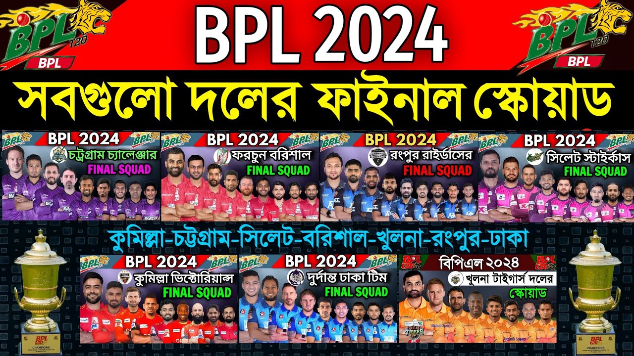 BPL 2024 | All Teams Final Squad | All Teams Final Squad (Yet) BPL 2024 ...