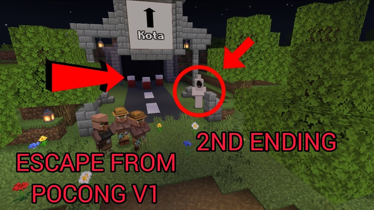 Escape From Pocong V1 - Minecraft PE Horror Map | 2nd ending - YouTube