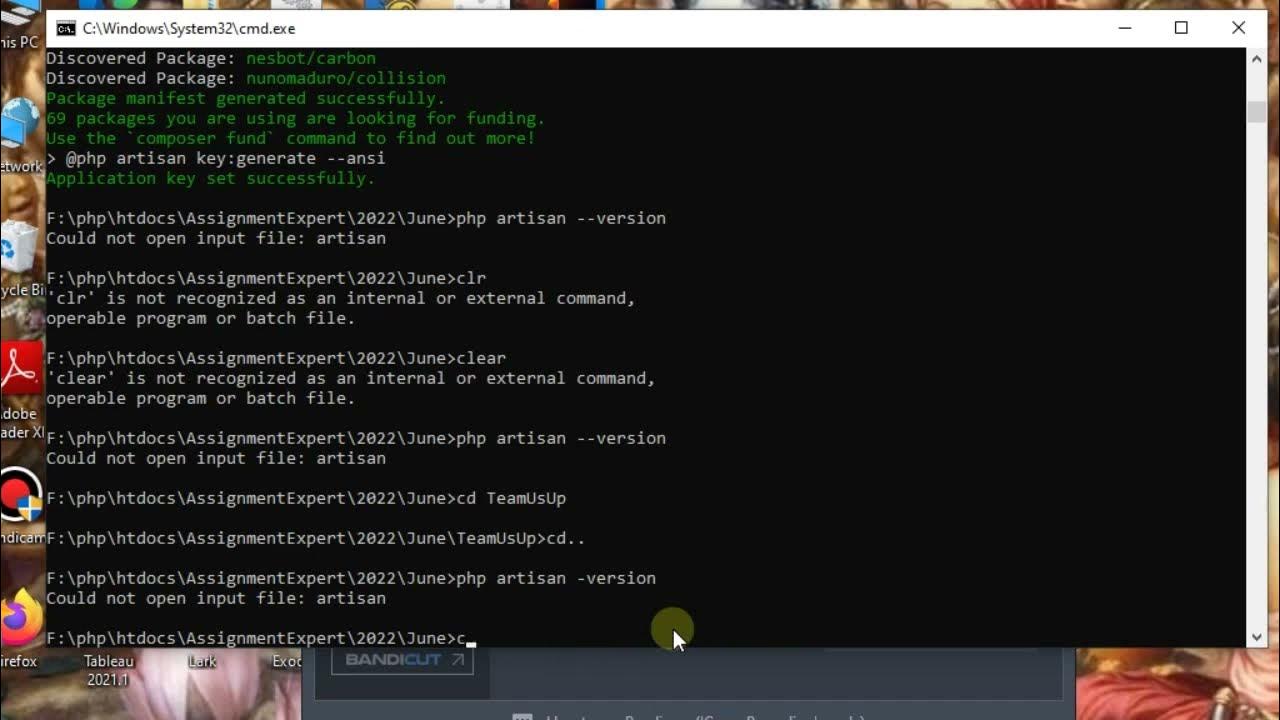 php artisan --version || Could not open input file: artisan || artisan || php version - YouTube