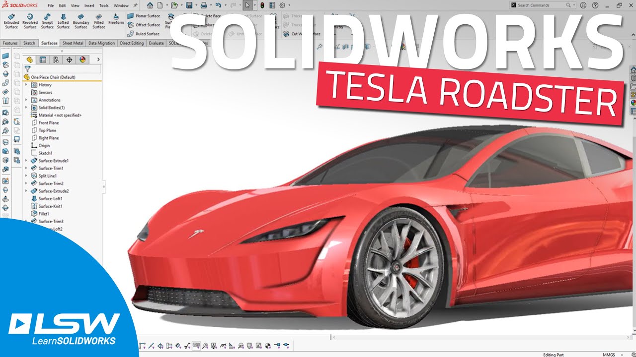 Modeling an INCREDIBLE Tesla Roadster in SOLIDWORKS! 🤯 (Link to full ...