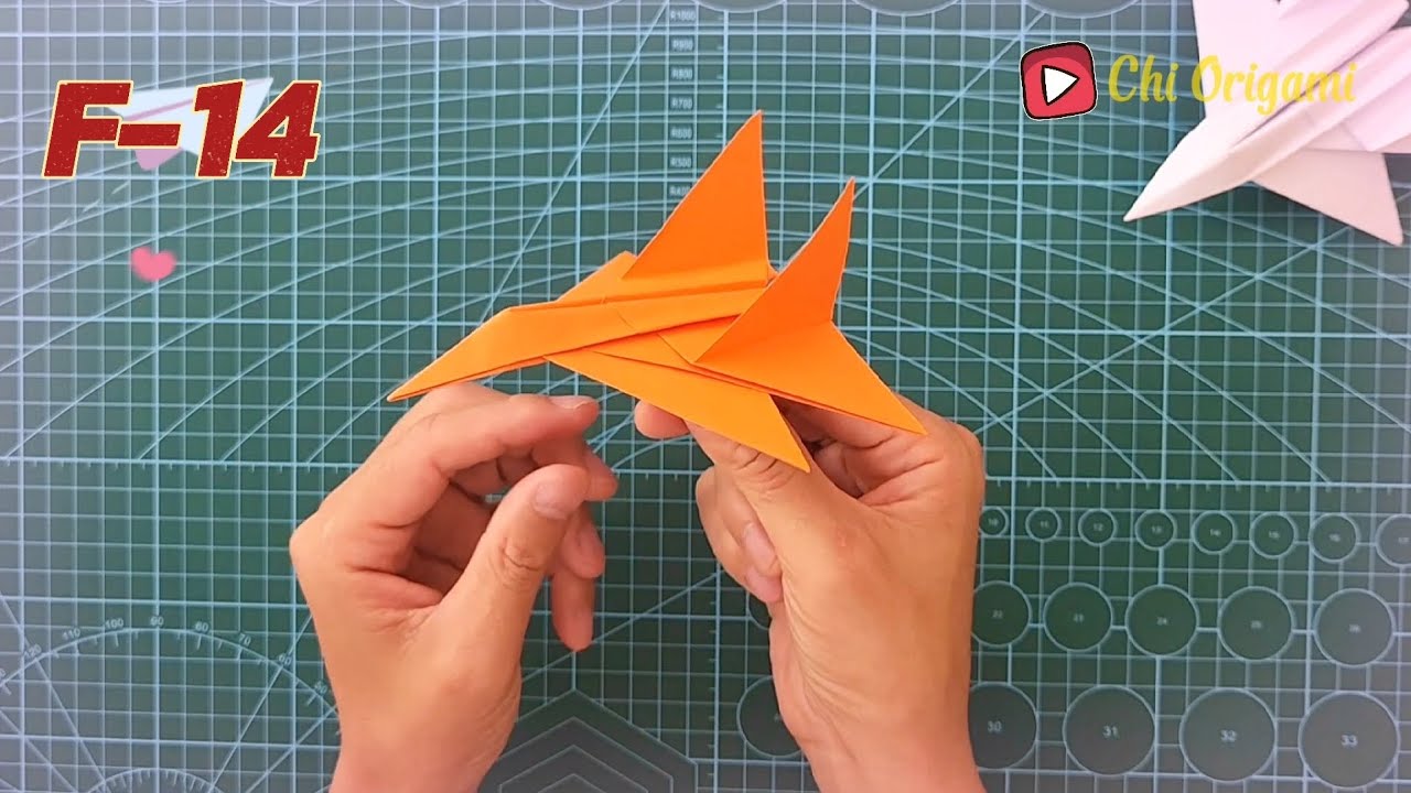 F-14 ORIGAMI JET FIGHTER TUTORIAL EASY - YouTube