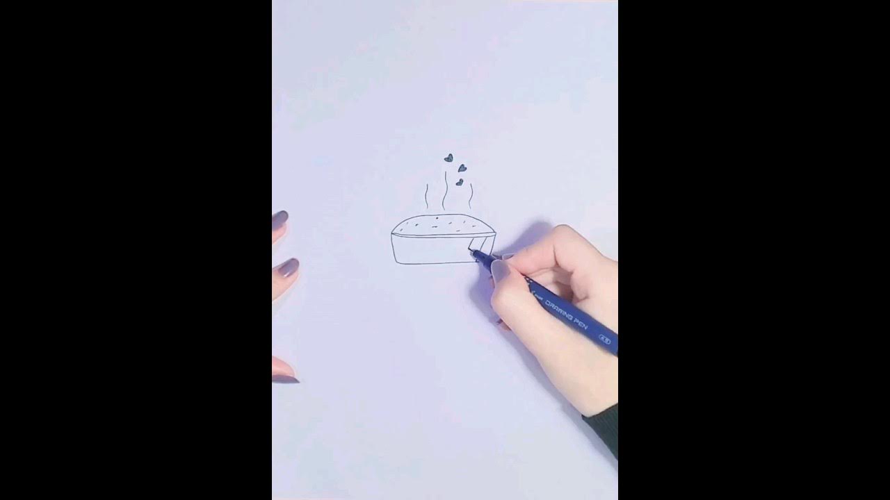 How to draw a cake step by step كيفية رسم كيكة خطوة بخطوة - YouTube
