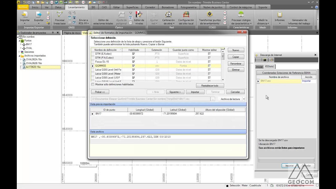 Descarga automatizada de datos GPS/GNSS desde software Trimble Business ...