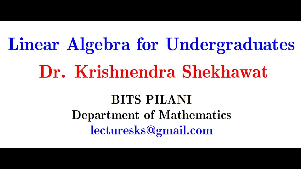 L0 The Importance Of Linear Algebra YouTube L0 The Importance Of Linear Algebra YouTube