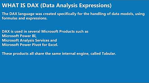 DATA ANALYSIS EXPRESSIONS (DAX) - YouTube