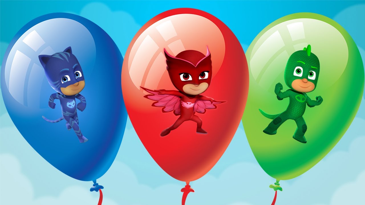 Шары - Герои в Масках. Лопаем шарики сюрприз игрушки для детей PJ Masks ...