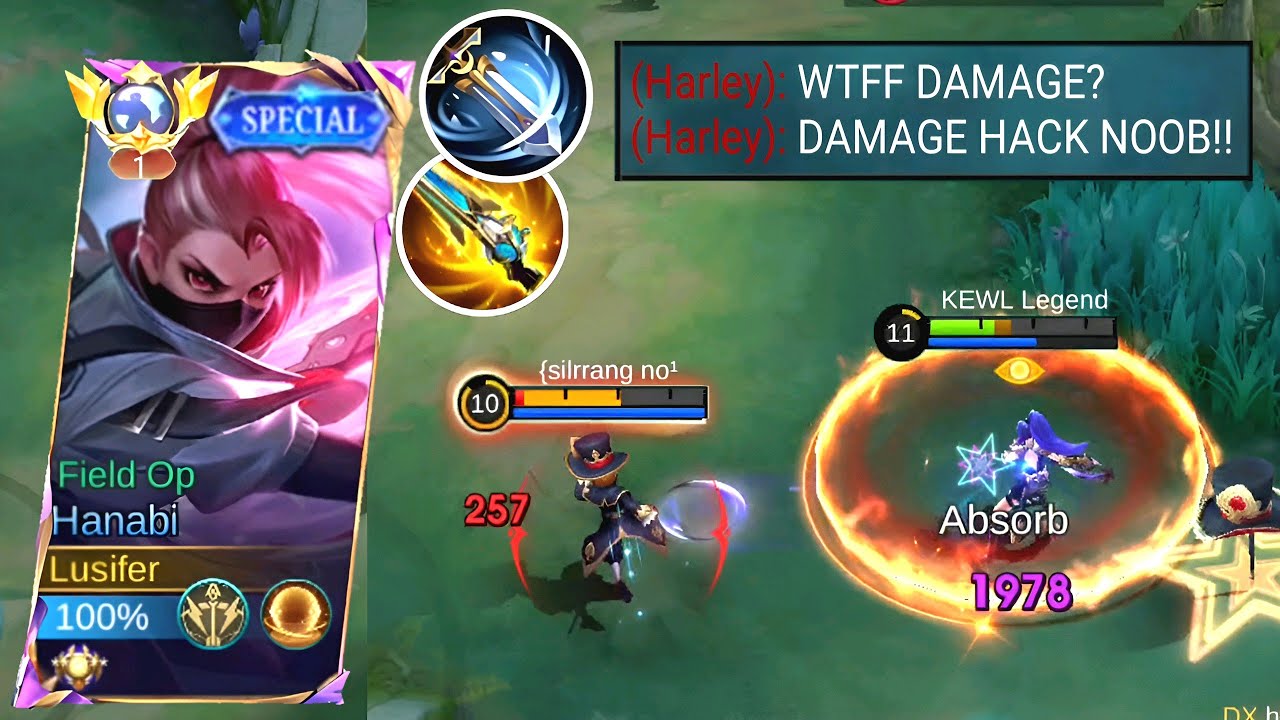 THANK YOU MOONTON FOR THIS NEW HANABI CRITICAL DAMAGE HACK😱 BUILD!!TOP 1 GLOBAL HANABI-MLBB ...