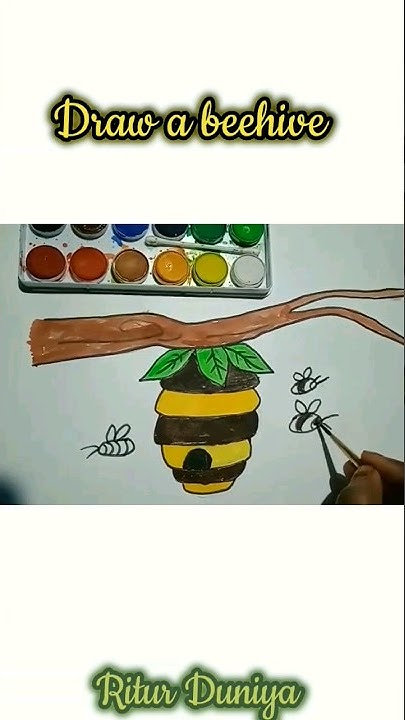 How to draw a beehive #beehive #drawing #colour #shorts - YouTube