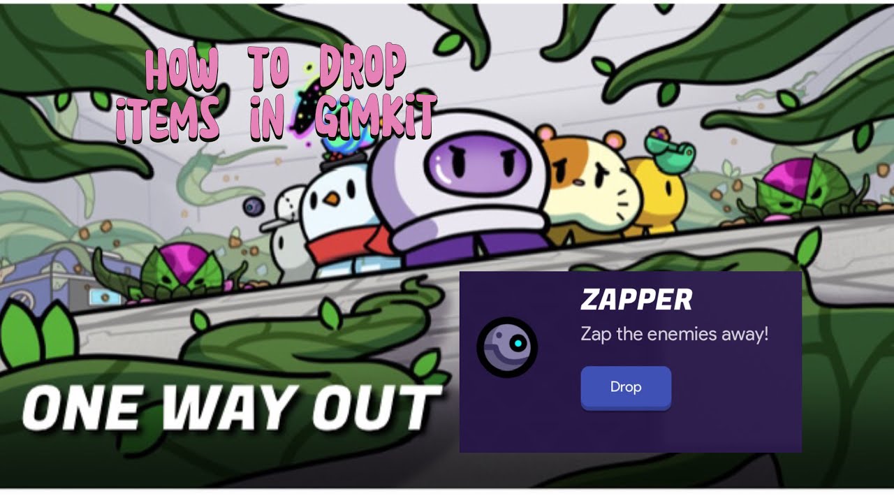 How to drop items in GimKit and a little one way out play - YouTube