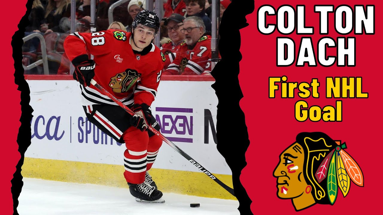 Colton Dach #28 (Chicago Blackhawks) first NHL goal Jan 24, 2025 - YouTube