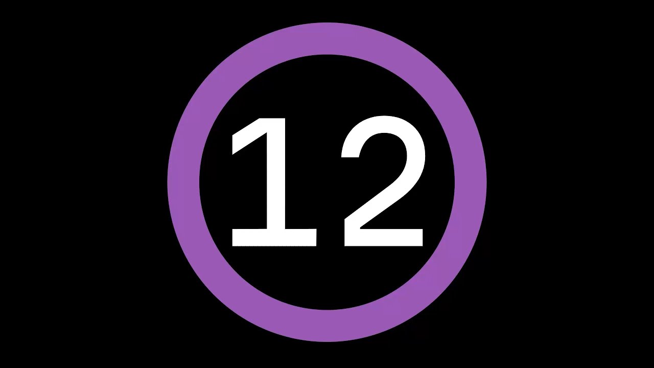 12-Second Countdown Timer - Dark Background + Circular Progress Bar ...