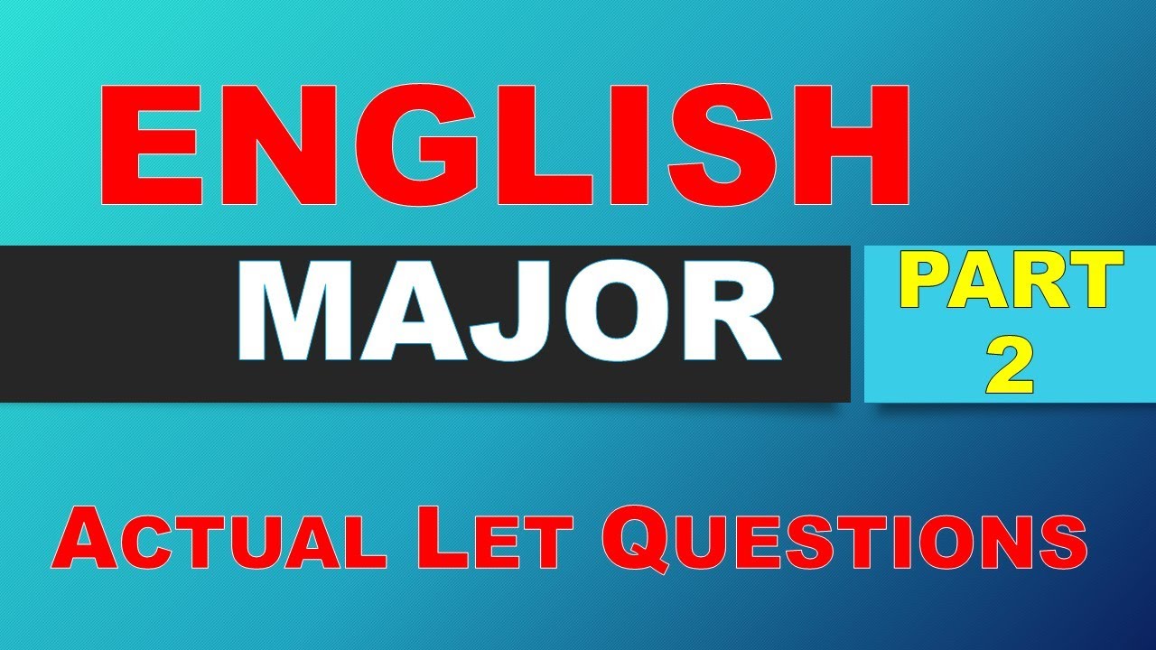 English Major LET Reviewer Part 2 | Actual LET Questions - YouTube