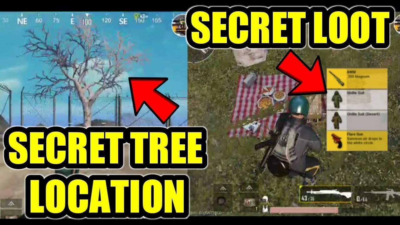 PUBG Mobile Secret Tree Locations / Secret Loot & Music / 0.12 Update ...