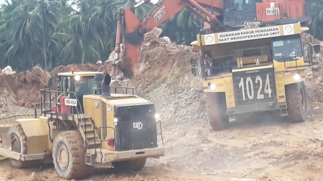 HITACHI ZAXIS 1200 LCH - EXCAVATOR LOADING TRUCK- CATERPILLAR 834k ...