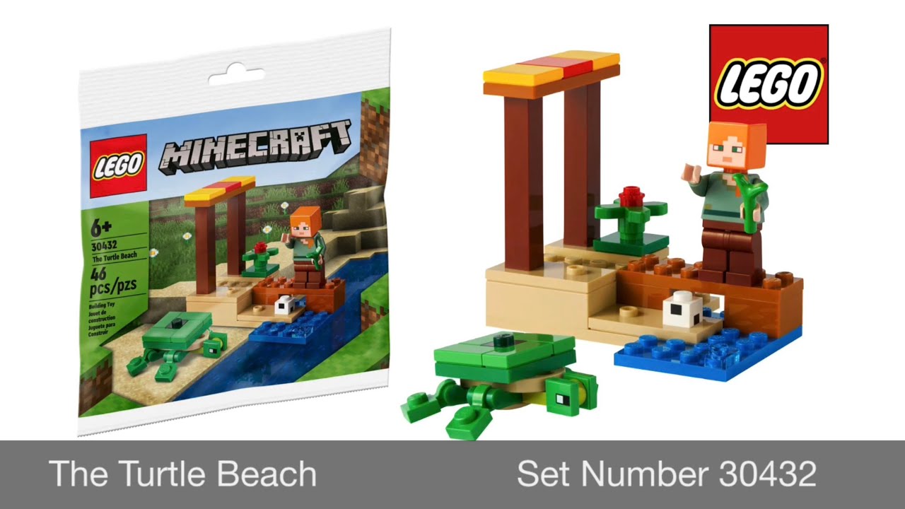The Turtle Beach LEGO Minecraft Polybag 30432 Stop Motion Speed Build ...