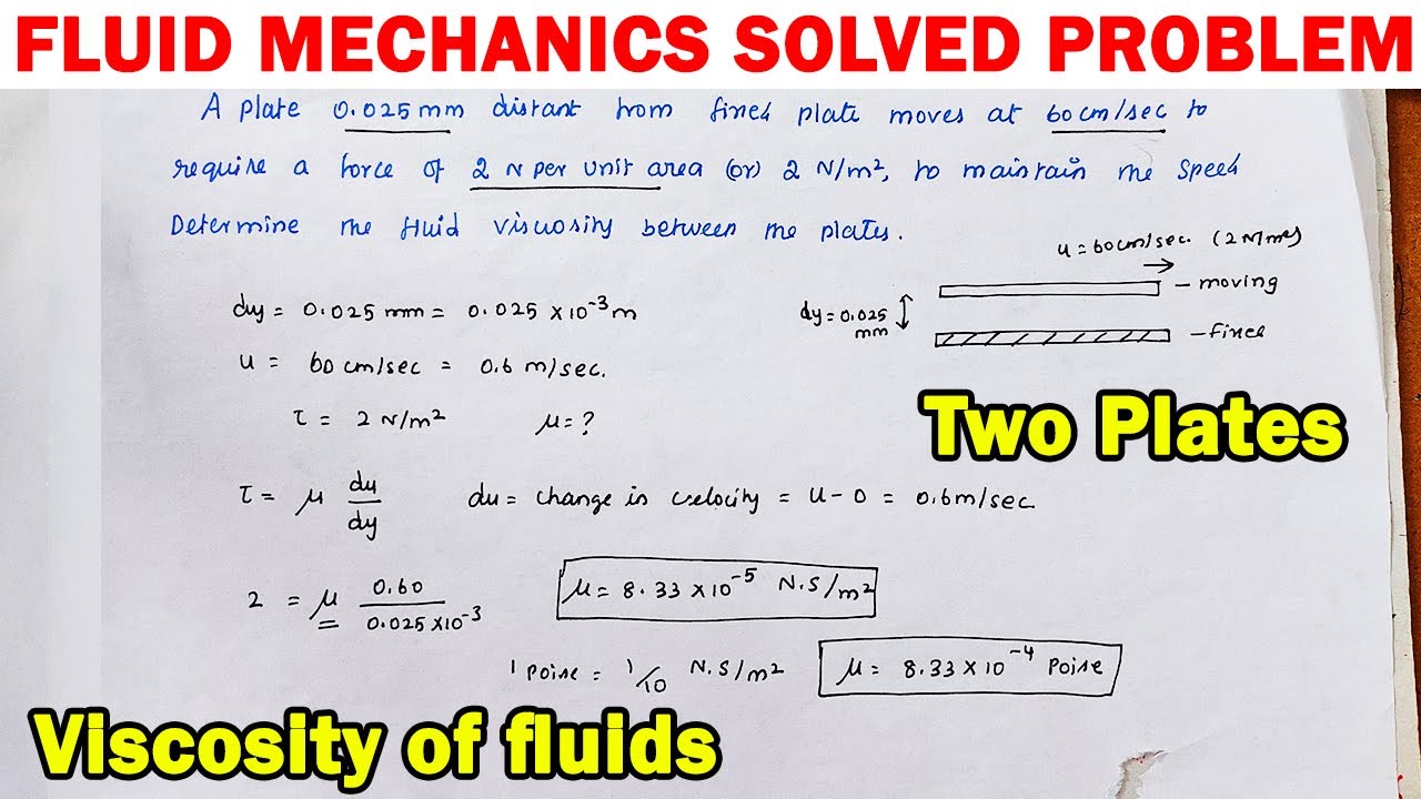 Applied Hydraulic Engineering Numerical, fluid viscosity, viscosity b/w ...