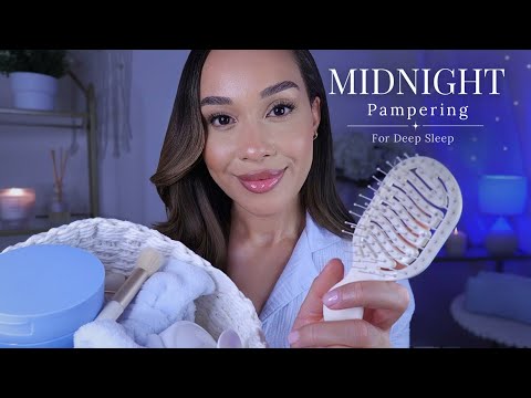 ASMR Midnight Pampering 🌙 Gentle Personal Attention Sleep | Scalp Massage, Hair Brushing & Skincare