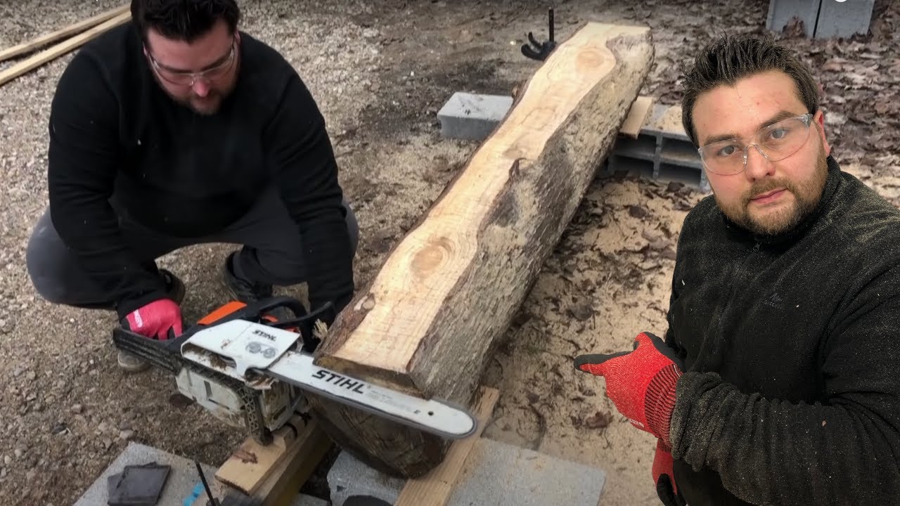 Comment Couper des Planches dans un Tronc d'Arbre - YouTube