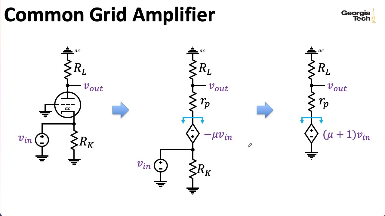 ECE4448 L27: Common Grid Small-Signal Analysis (Grounded Grid) (Guitar ...