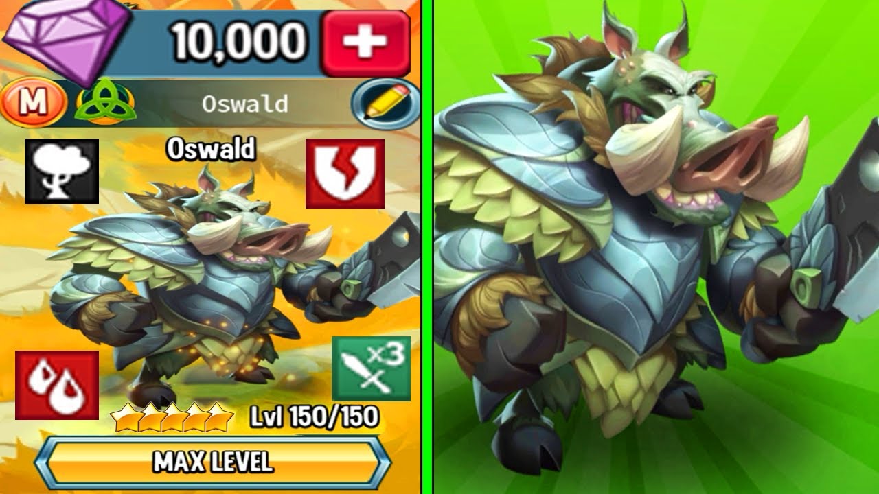 Monster Legends OSWALD level 100 Review!!🥵 is Cheiftain Alaorc Monster ...