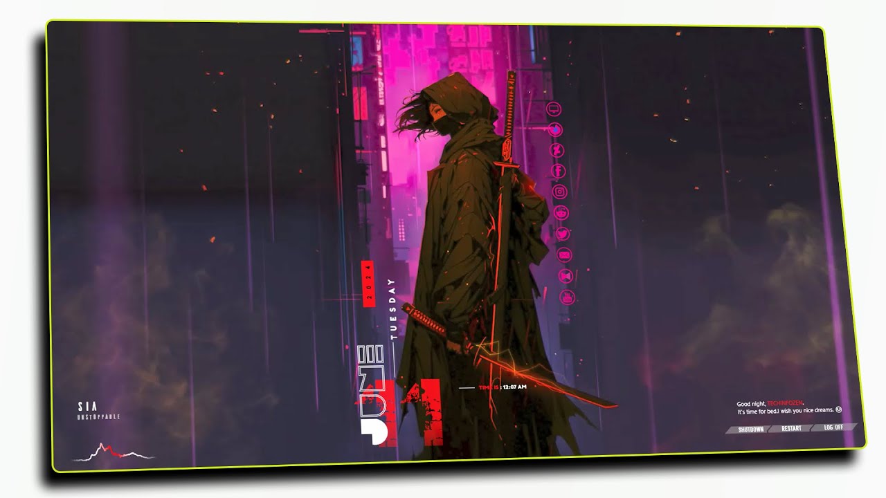 Make Your Desktop Awesome With Ninja Girl Theme! Windows Theme! - YouTube