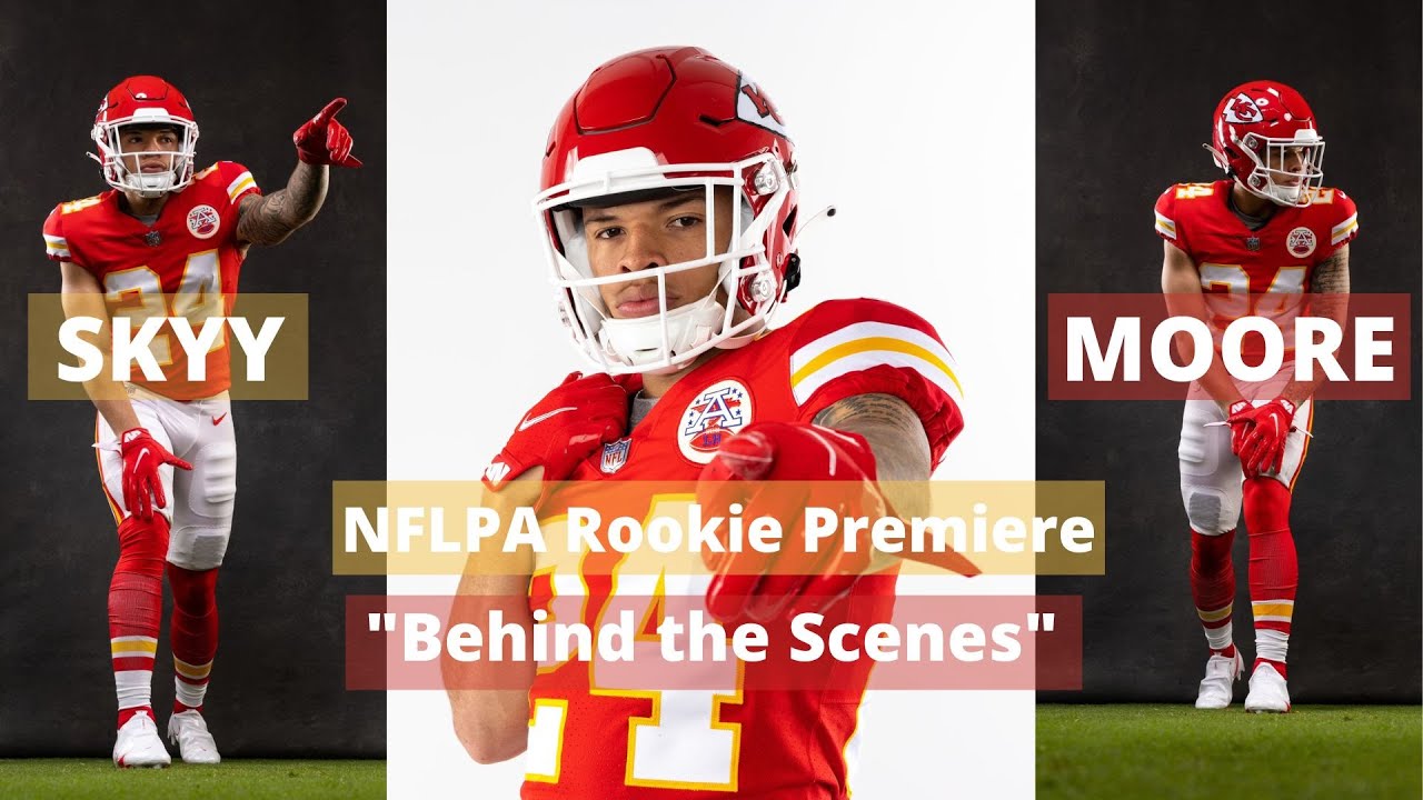 Skyy Moore Behind The Scenes of NFLPA Rookie Premiere - YouTube