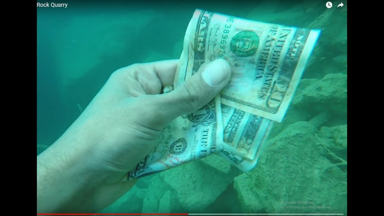GoPro Diving and finding $33 in the Monroe Rock Quarry - YouTube