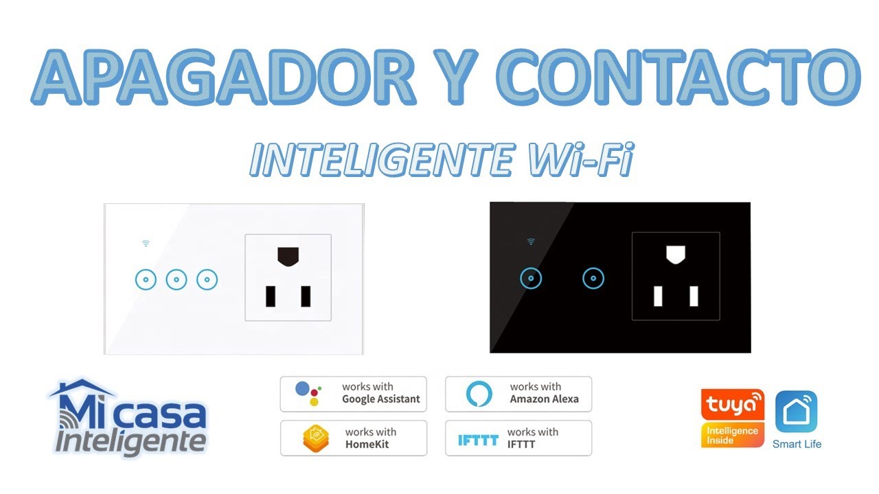 Apagador-Interruptor con contacto-tomacorriente Inteligente Smart Wi-Fi - YouTube