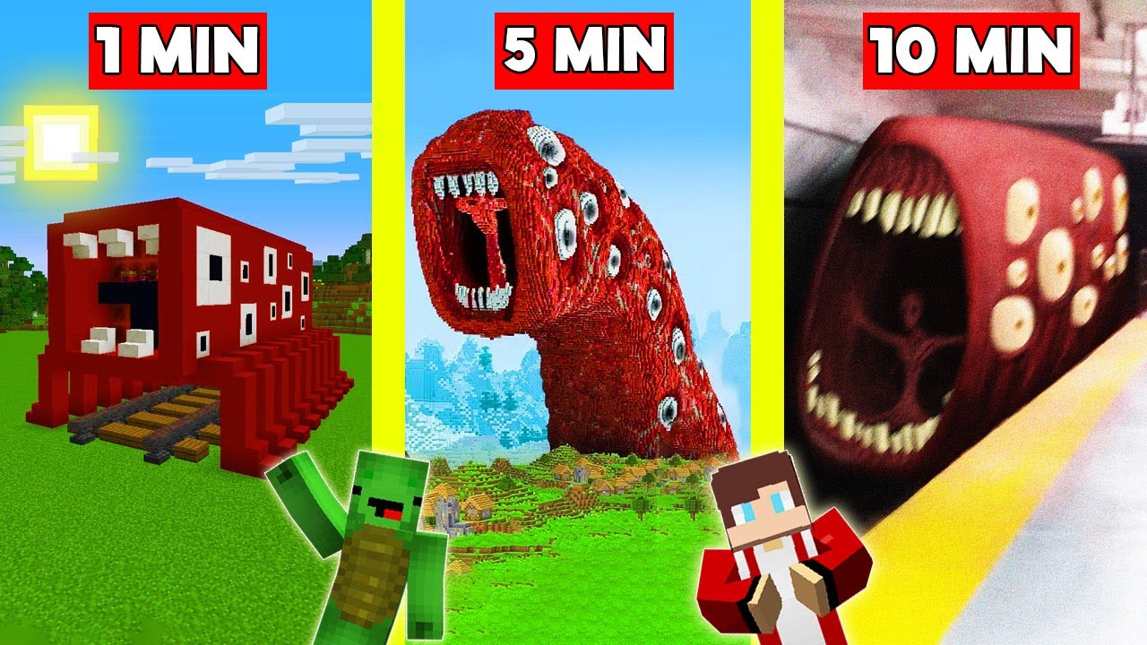 TRAIN EATER Buikd Battle In Minecraft - NOOB VS PRO CHALLENGE - Maizen ...