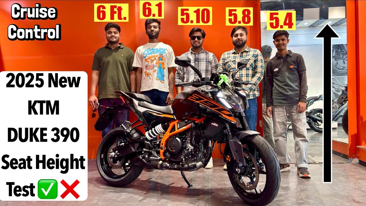 2025 New KTM Duke 390 Seat Height Test | 5 Ft To 6 Ft. | Minimum Height ...