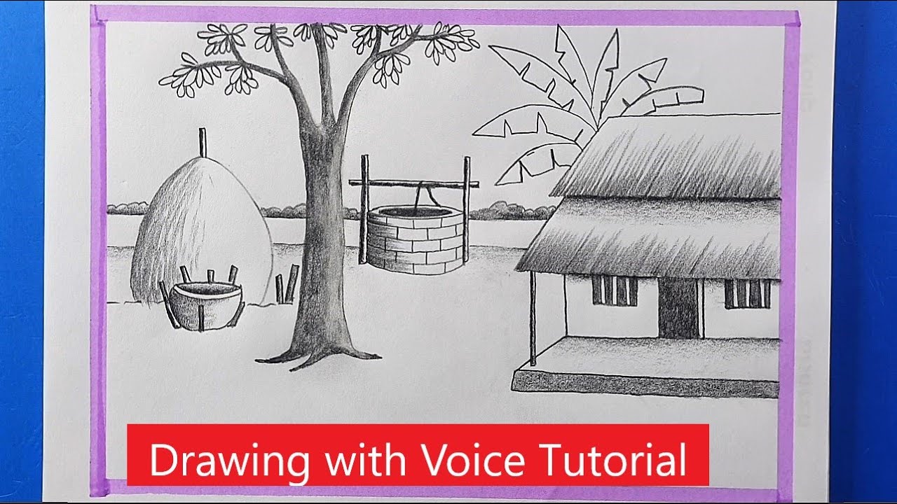village scenery drawing | Gramer Drisso drawing by pencil - YouTube