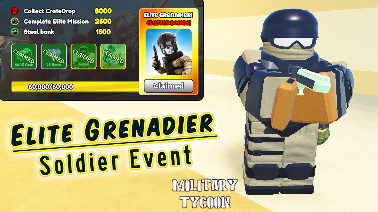 New Elite Grenadier Soldier Event in Military Tycoon Roblox - YouTube