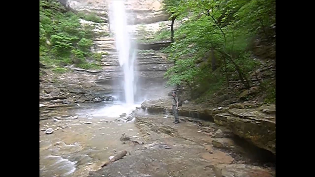 Hemmed in Hollow raging waterfall at Buffalo River, AR - YouTube