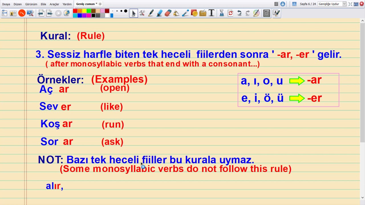 Learn Turkish - Geniş Zaman - Simple Present Tense - YouTube