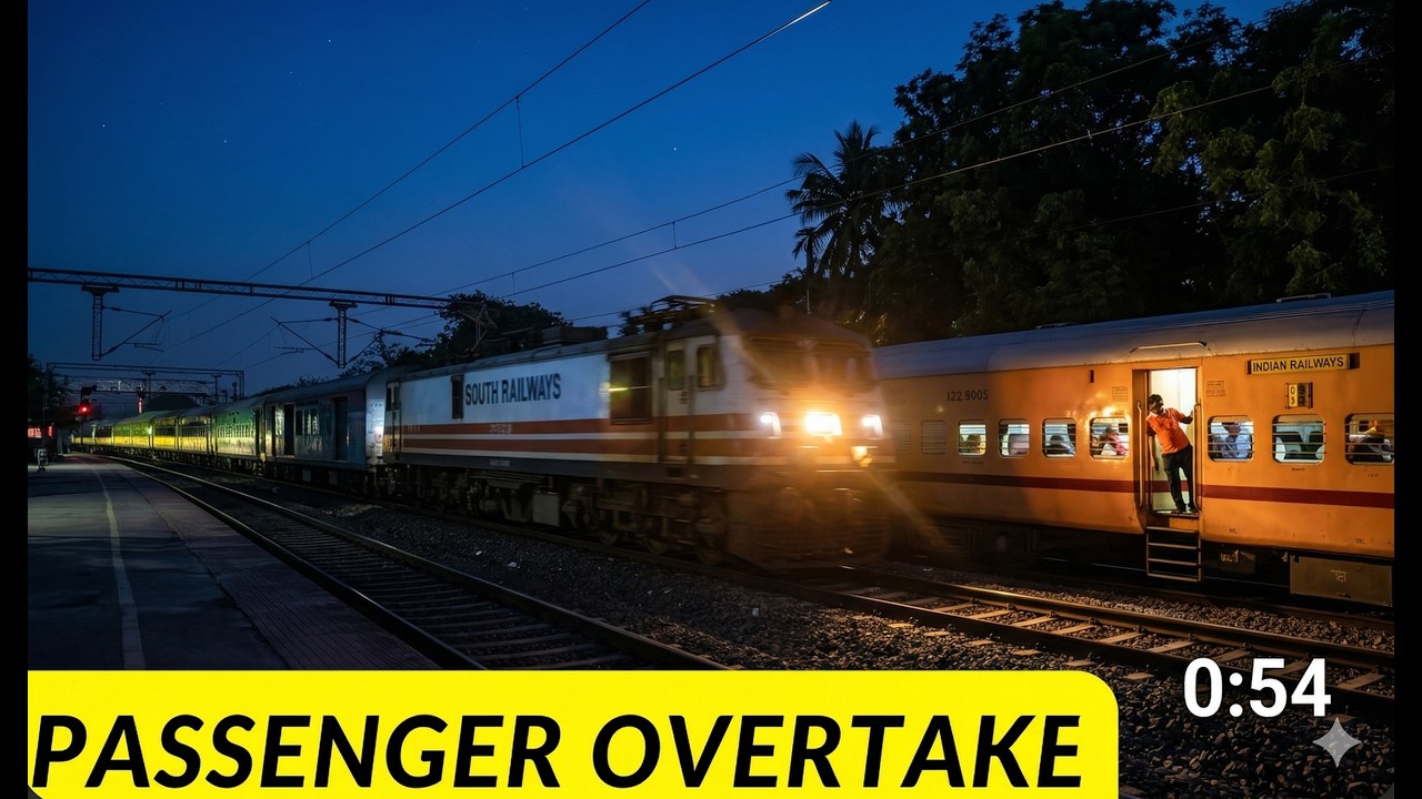 WAP-5 Locomotive Overtakes 01824 Lucknow - Jhansi Passenger Special | IRFCA 2023 - YouTube