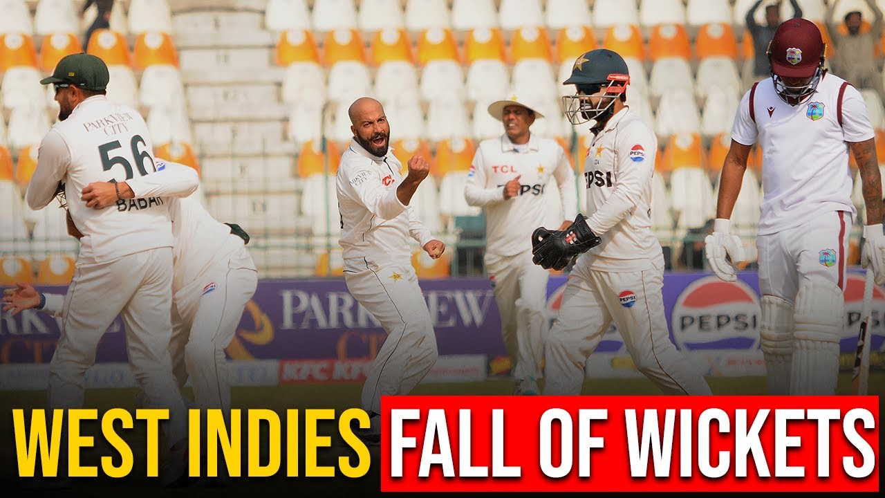 West Indies Fall of Wickets | Pakistan vs West Indies | 1st Test Day 2 ...