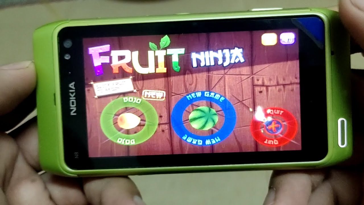 Nokia N8 Symbian version Play HD Game Fruit Ninja 2021 - YouTube