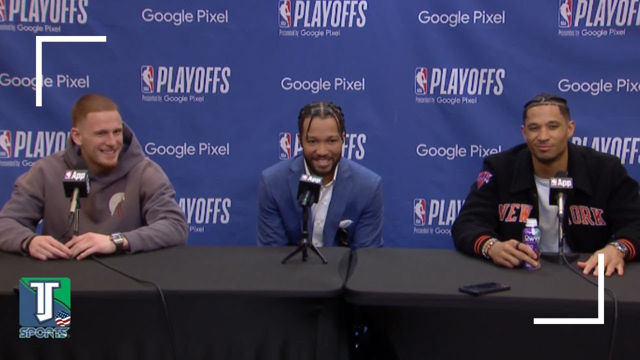 Jalen Brunson, Josh Hart, and Donte DiVincenzo LAUGH at a French ...