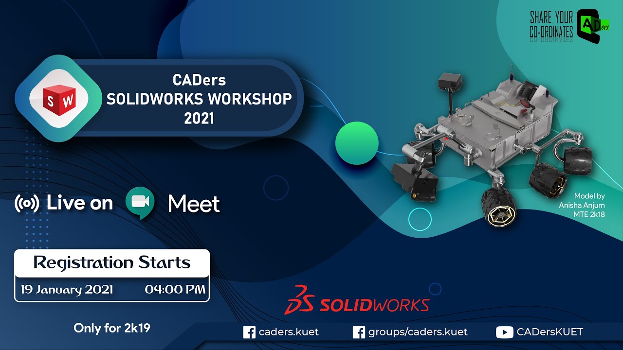 CADers Presents SOLIDWORKS Workshop 2021 || Introduction to Sketches - YouTube