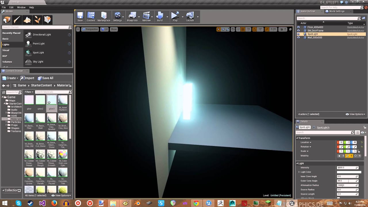 Unreal Engine 4.6 Preview - Static Emissive Lighting - YouTube